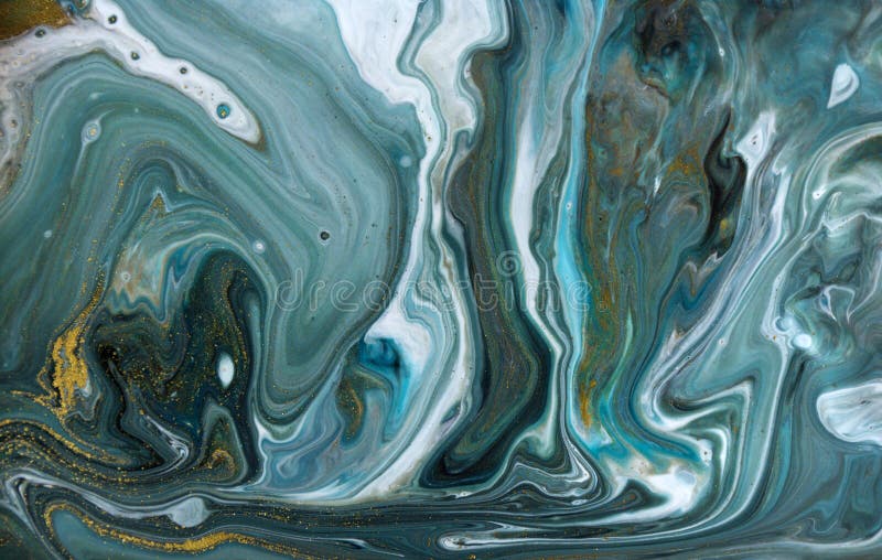 Bronze, Blue and Gold Marbling Pattern. Golden Marble Liquid Texture ...