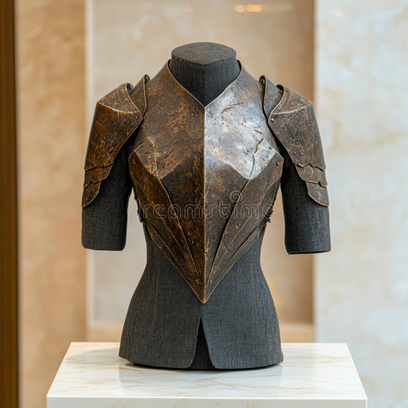 Bronze Breastplate and Pauldrons on a Mannequin Stock Illustration ...