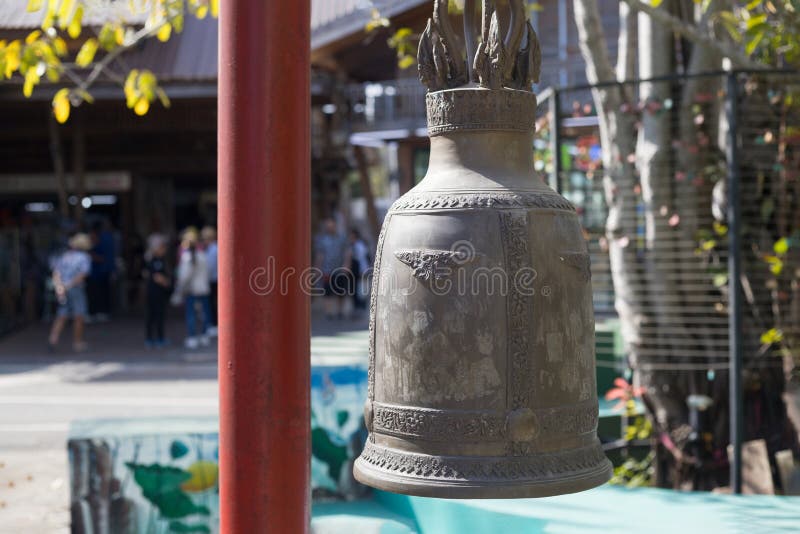 Bronze Buddhist bell stock photo. Image of attraction - 304908422