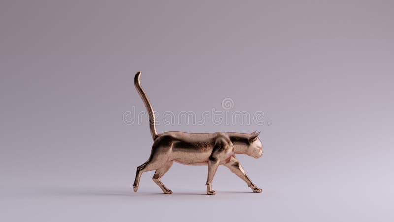 Bronze Cat walking Pose stock illustration. Illustration of hunting ...
