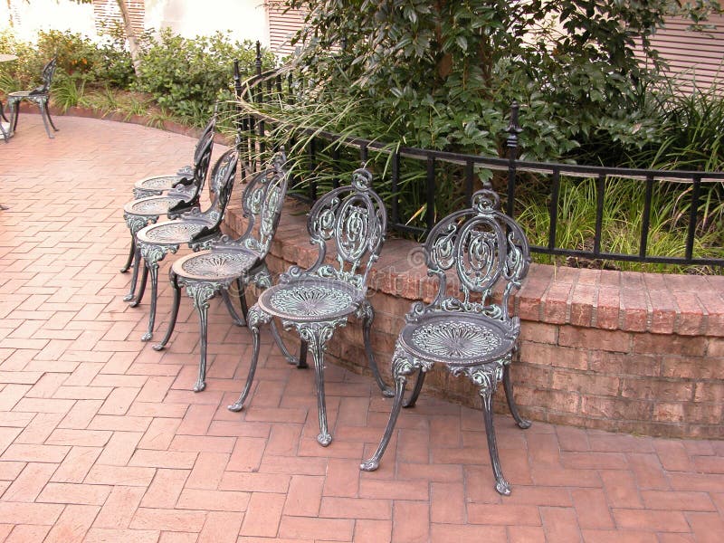 Bronze chairs stock image. Image of rococo, paving, savannah - 624727