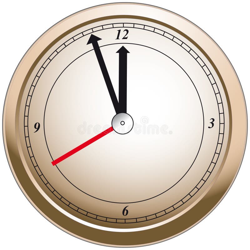 11:55 stock illustration. Illustration of clock, time - 23014391