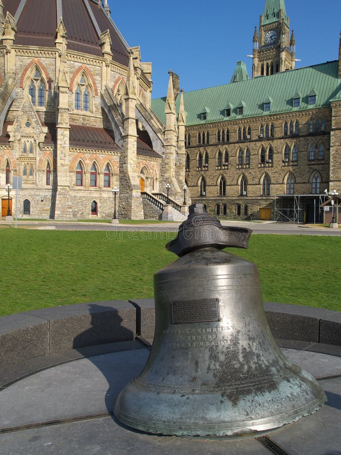 Bronze clock bell stock photo. Image of cabinet, renovated - 8499000