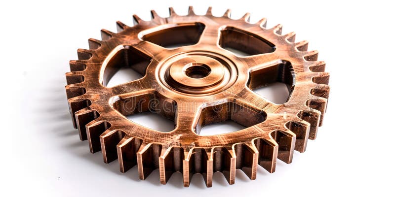Bronze Cogwheel on a White Background Stock Image - Image of antique ...