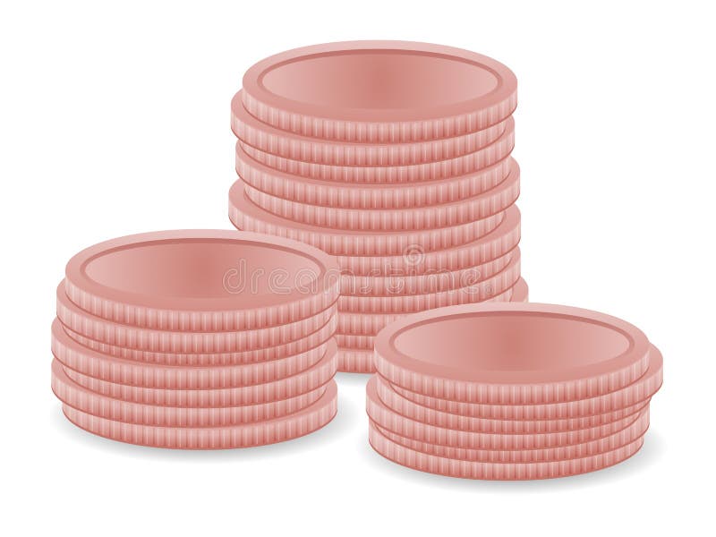 Bronze coins stock vector. Illustration of icon, stack - 209653221