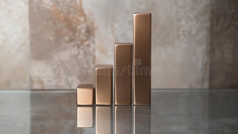 Bronze Bar Graph on Glass Illustrating Financial Growth and Positive ...