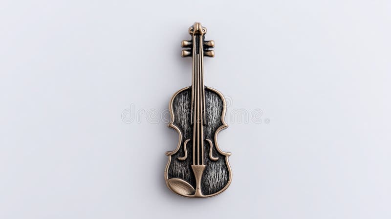 Metal Violin Ornament with Detailed Strings and Musical Note Design ...