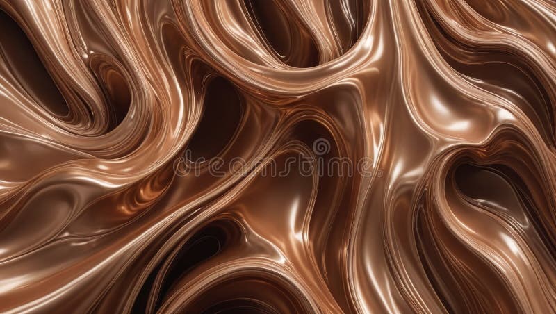 Bronze and Copper Flowing Waves Abstract 3D Organic Texture Pattern ...