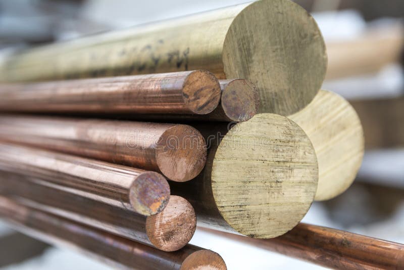 Bronze and Copper Rod in a Bundle Stock Image - Image of metallic ...