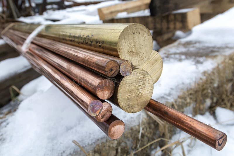 Bronze and Copper Rod in a Bundle Stock Image - Image of industry ...