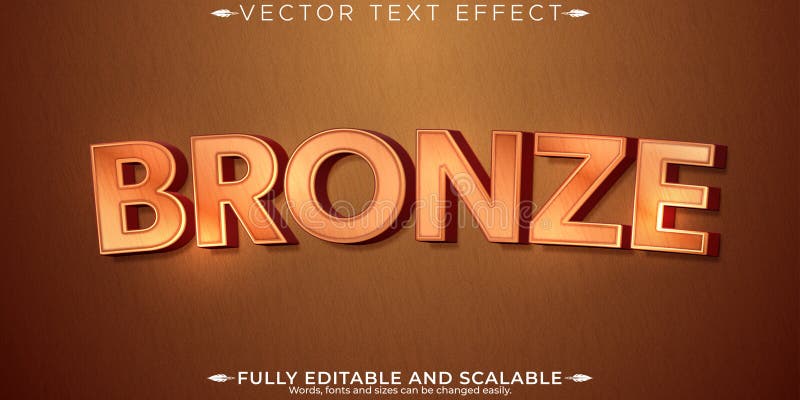Bronze Copper Text Effect, Editable Metallic and Shiny Text Style Stock ...
