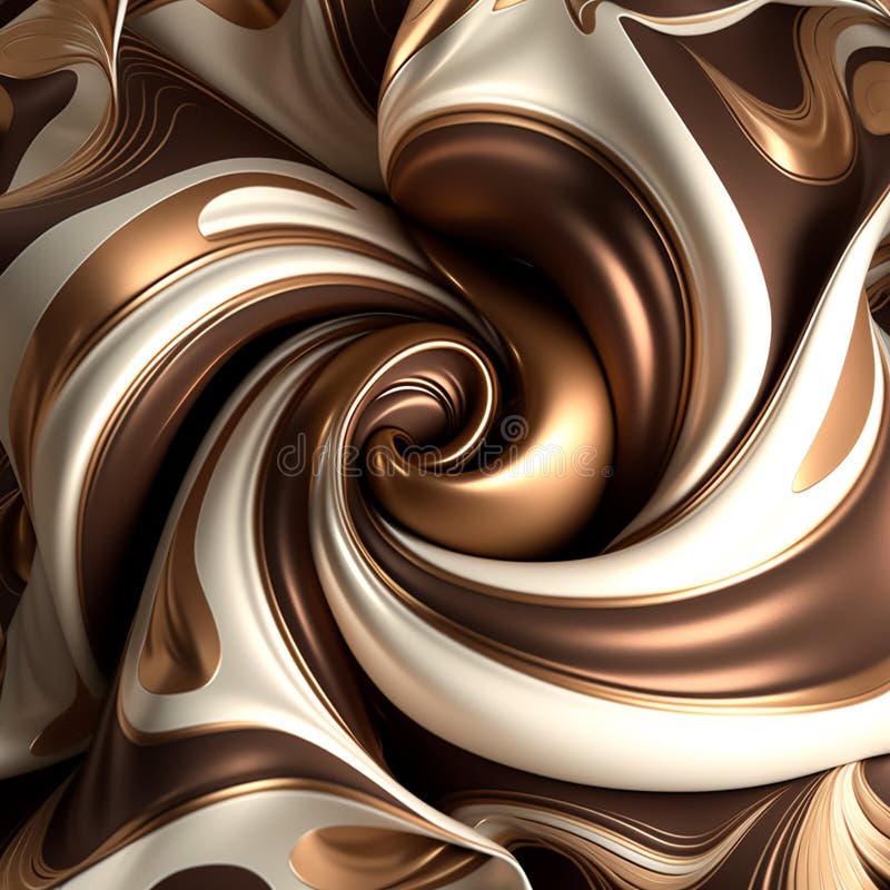 Bronze and Cream Silk Fabric Pattern with Twirl Effect Stock ...