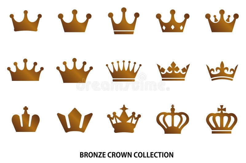 Bronze Crown Icon Illustration Set Stock Vector - Illustration of icon ...