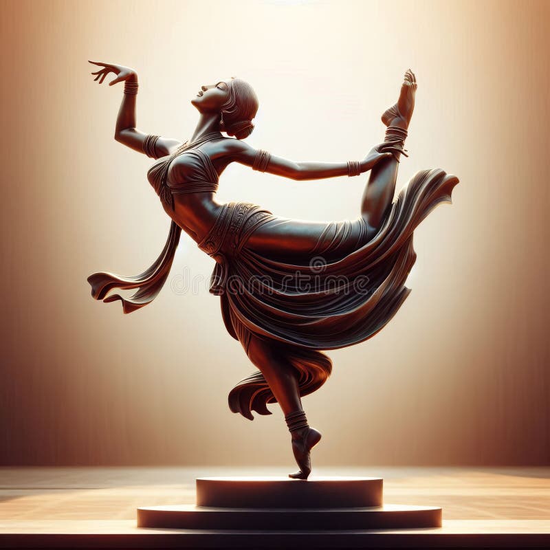 Bronze Dancer Statue a Statue of a Dancer in a Graceful Pose, a Stock ...