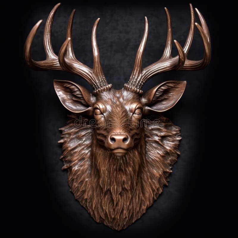 Decorative Bronze Deer Head Trophy Sculpture Stock Photos - Free ...