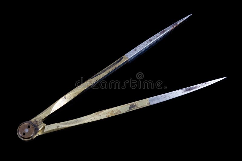 Bronze Dividers Calipers Nautical Navigation Chart Tool Stock Image ...