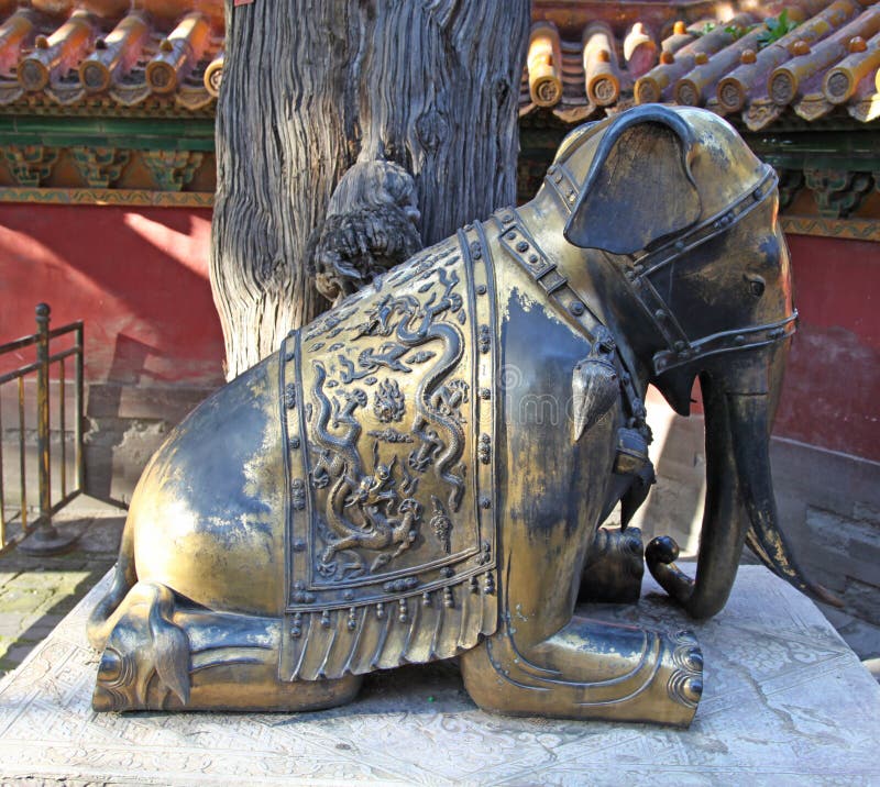 Bronze Elephant in Forbidden City. Beijing. China Stock Photo - Image ...