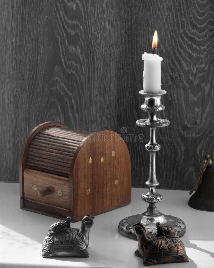 A Chandelier and a Box Formed a Study. Still Life with Household Items ...