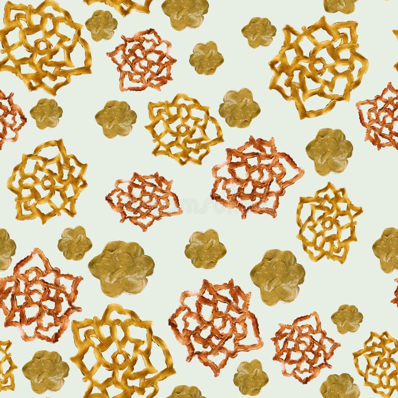 Bronze Flower Seamless Pattern Stock Illustration - Illustration of ...