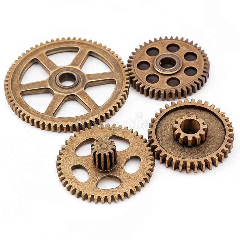 Bronze Gears for Mechanical Engineering Stock Illustration ...