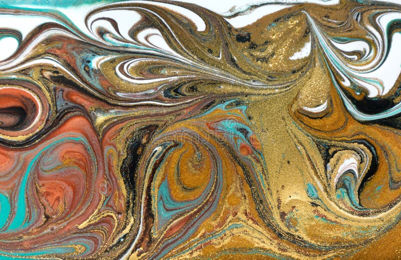 Bronze and Gold Marbling Pattern. Golden Marble Liquid Texture. Stock ...