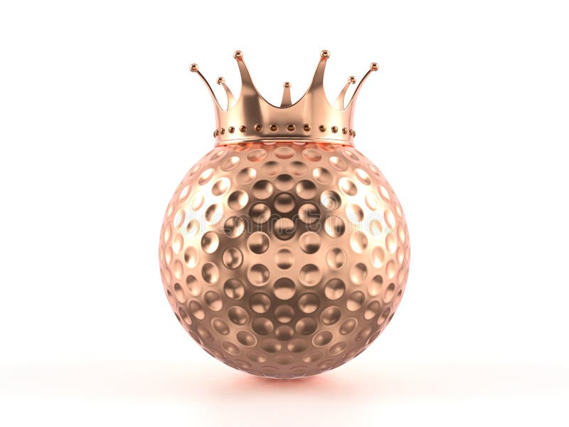 Bronze Golf Ball with Crown Stock Illustration - Illustration of ball ...