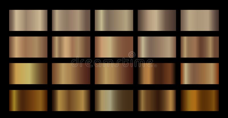 Bronze Metallic Gradient Vector Set Stock Vector - Illustration of ...