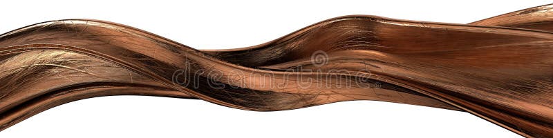 Bronze Isolated Wavy Twisted Metal Curves Abstract Dramatic Modern ...