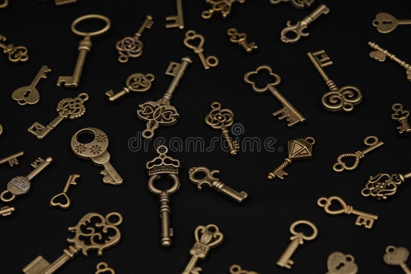 Bronze keys stock image. Image of design, ornament, luxury - 253756073