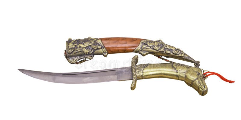 Bronze Knife Open in the Form Horse with White Background Stock Photo ...