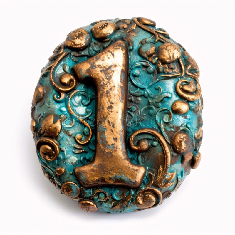 Bronze Letter I in the Shape of a Circle on a White Background Stock ...