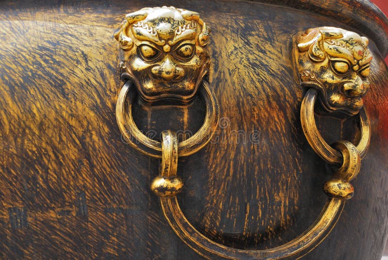 Bronze lion handle stock photo. Image of archeology, retro - 5882512