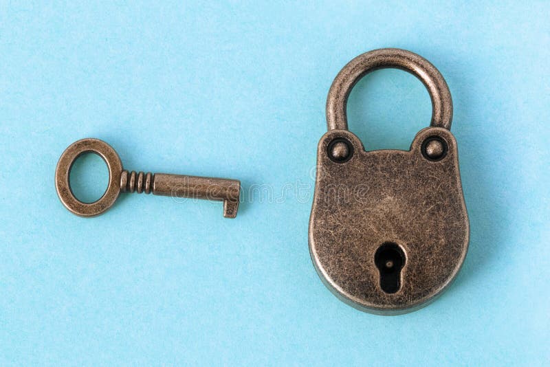 Bronze lock and key stock image. Image of object, close - 169908855
