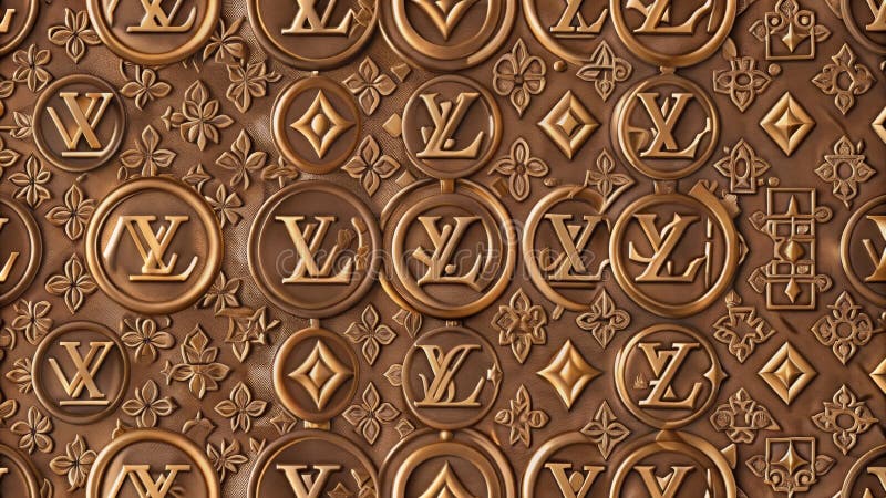Bronze Louis Vuitton Monogram Seal Texture Stock Illustration ...