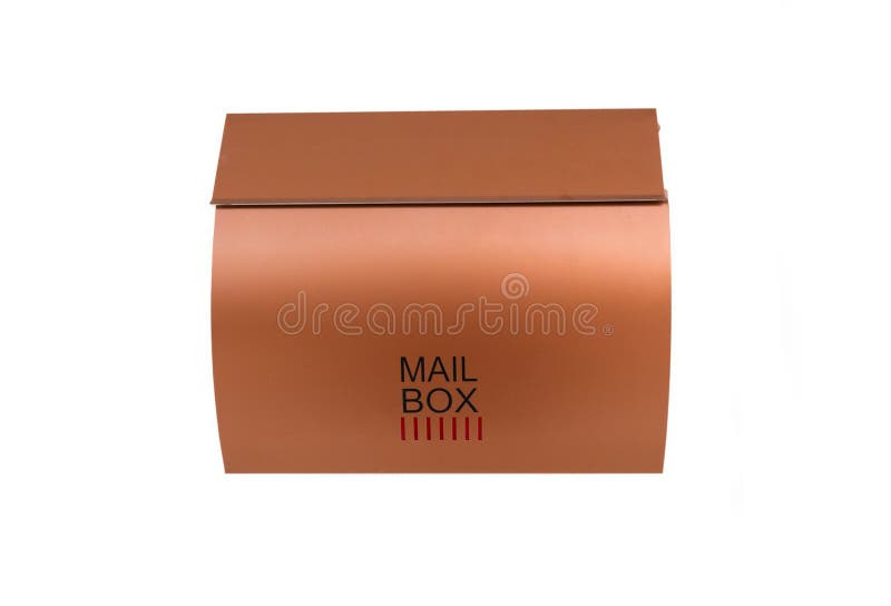 A Bronze Mailbox on a White Background. Isolated. Front View. Stock ...