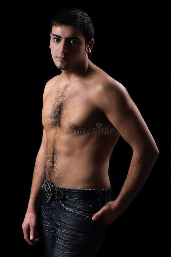 A Bronze Man is Demonstrating His Biceps Stock Photo - Image of people ...