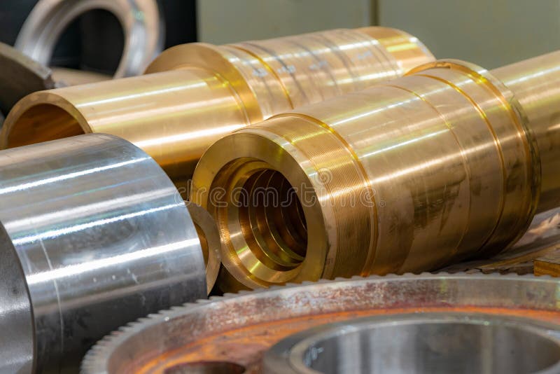 Bronze Mandrel with Thread and Hole for Mechanical Assembly Stock Photo ...