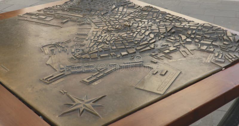Bronze Map Trieste stock footage. Video of europe, relief - 191309016