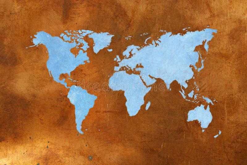 Bronze world map stock image. Image of europe, background - 176480343