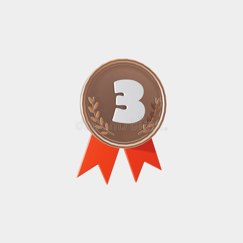 Bronze Medal Object 3d Illustration Stock Illustration - Illustration ...