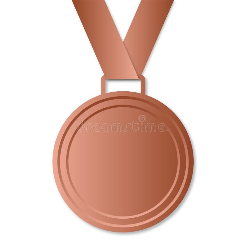 Bronze Medal with Ribbon, Vector Image Stock Vector - Illustration of ...
