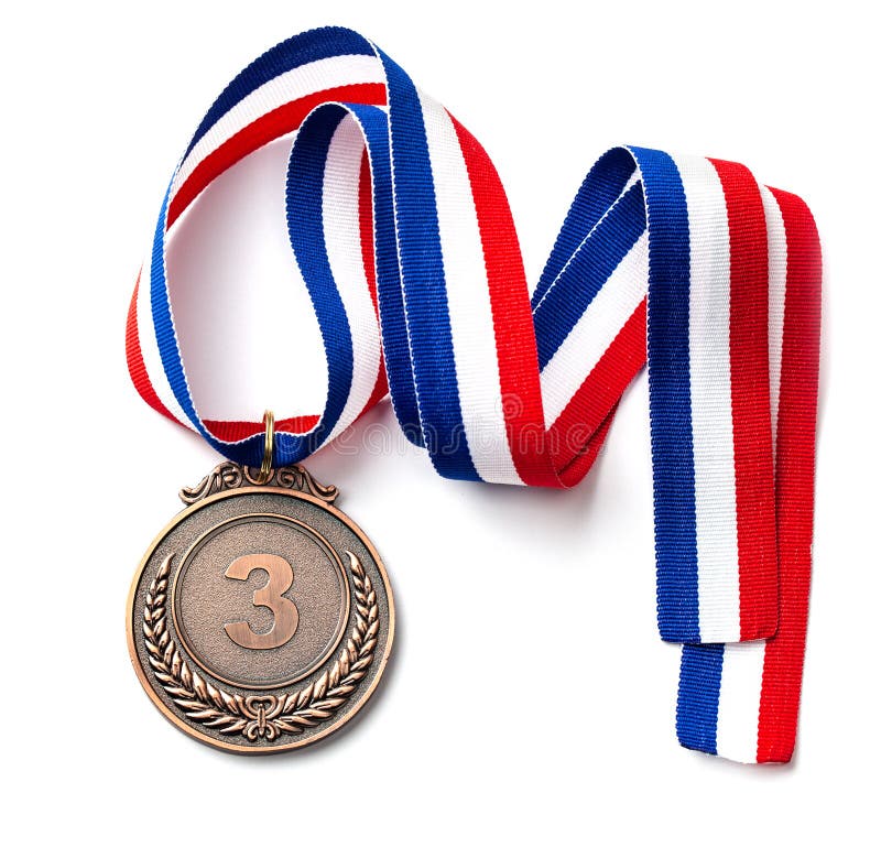 Bronze Medal. Third Place Award with Ribbon Stock Image - Image of ...