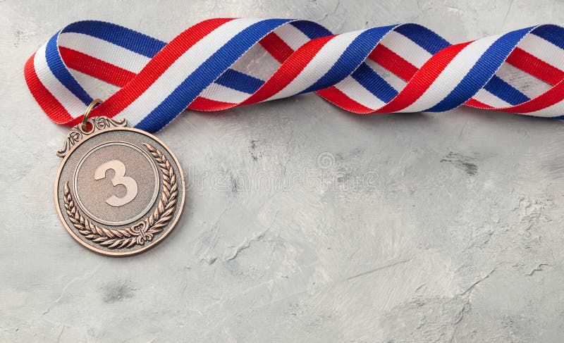 Bronze Medal. Third Place Award with Ribbon Stock Photo - Image of ...