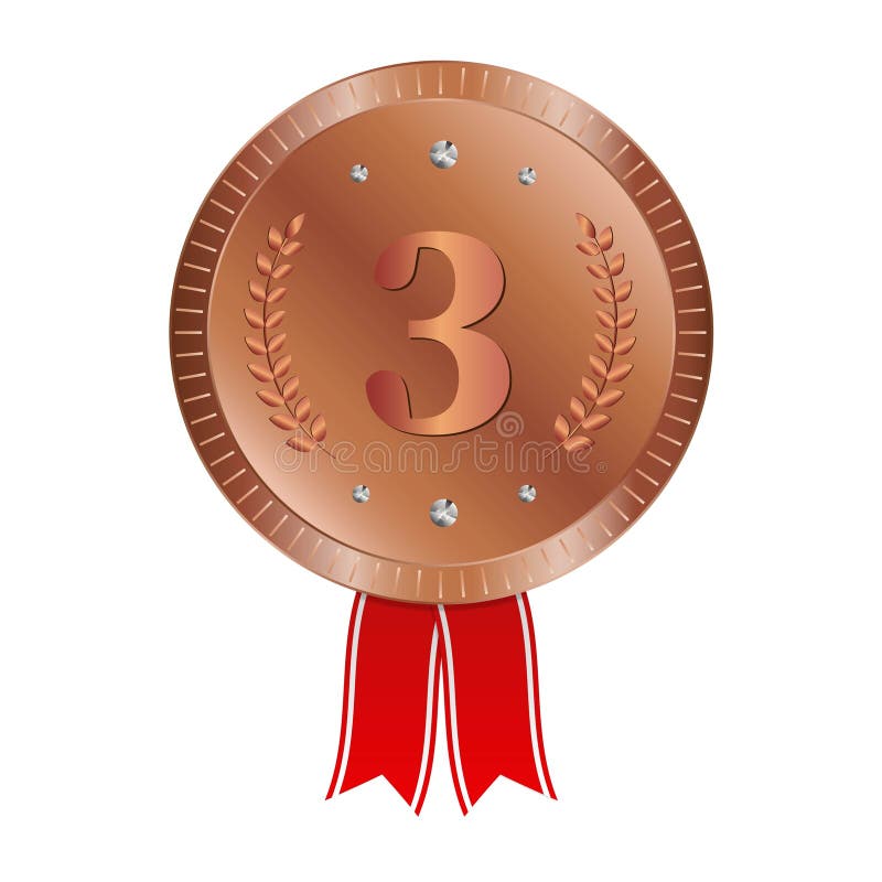 Bronze Medal for Third Place Isolated on Transparent Background. Stock ...