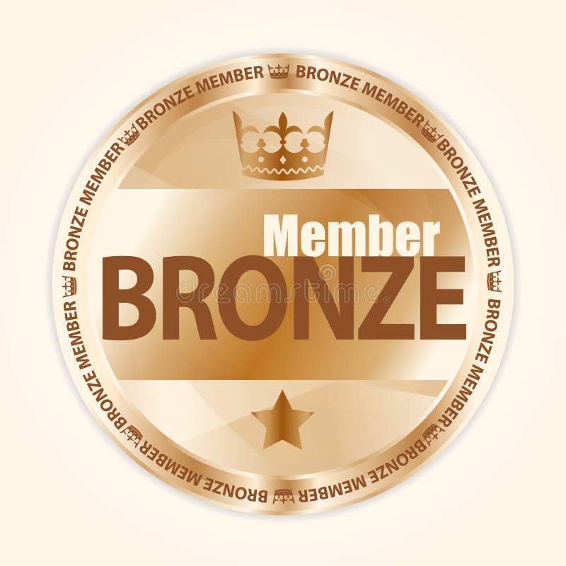 Bronze Member Badge with Royal Crown and One Star Stock Vector ...