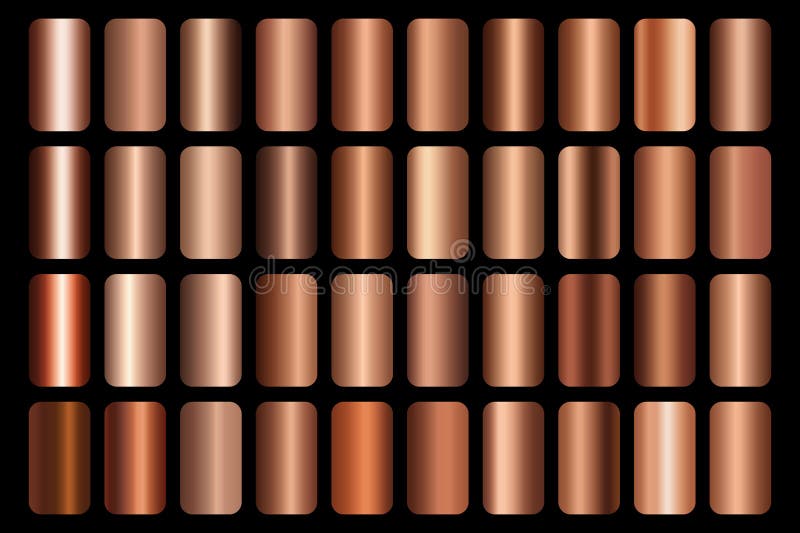 Bronze Metal Glossy Gradient Set Stock Vector - Illustration of vector ...