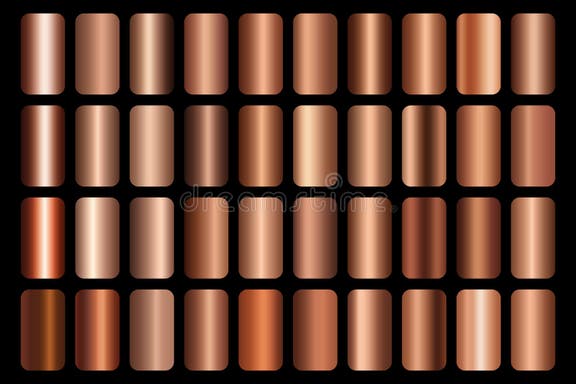 Bronze Metal Glossy Gradient Set Stock Vector - Illustration of vector ...