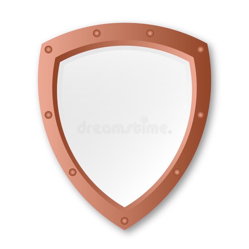 Bronze Metal Protection Shield, Vector Illustration Stock Vector ...