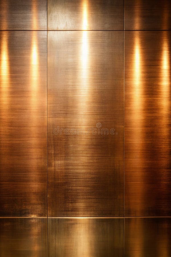 Bronze Metal Wall Texture with Reflection in Dark Room Stock ...