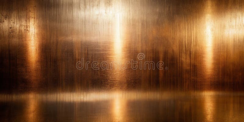 Bronze Metal Wall Texture with Reflection in Dark Room Stock ...